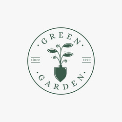 Gardening service and garden plants logo templates