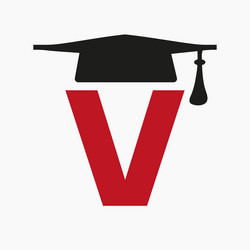 Letter v education logo template Royalty Free Vector Image