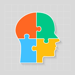 Diagram infographic for 4 steps head puzzle Vector Image