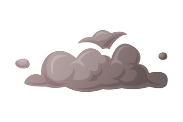 Grey smoke cloud and dust explosion puff Vector Image