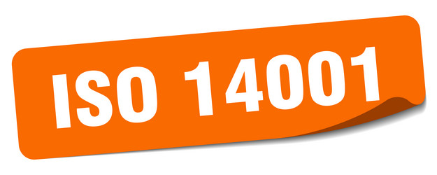 Iso 14001 sticker label Royalty Free Vector Image