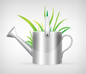 Watering can and flowers Royalty Free Vector Image