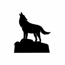 Black wolf logo Royalty Free Vector Image - VectorStock