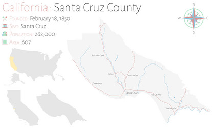 Map of Santa Cruz Vector Images (over 260)