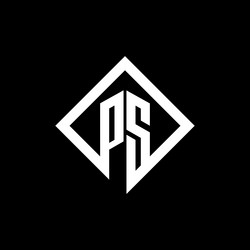 Ps monogram logo isolated with a rotating circle Vector Image