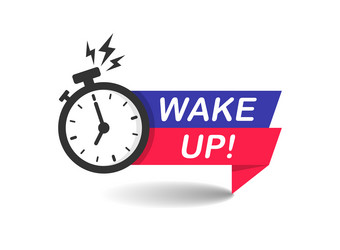 Wake up icon in flat style good morning Royalty Free Vector