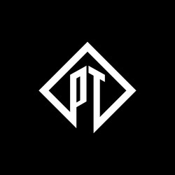 Pt logo monogram with circular shape shield Vector Image