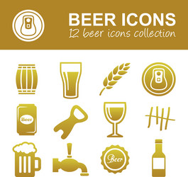 Beer icons collection Royalty Free Vector Image
