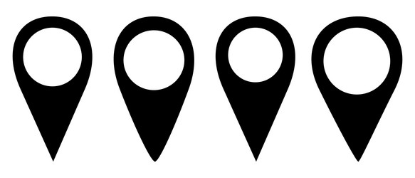Collection of black map pin icons Royalty Free Vector Image