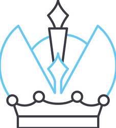 Crown line icon outline symbol Royalty Free Vector Image