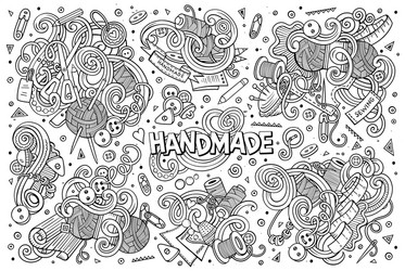 Handmade art festival market fair hand drawn Vector Image