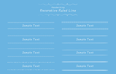 Handwritten decorative ruled line set Royalty Free Vector