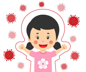 Immune system icon in cartoon style Royalty Free Vector