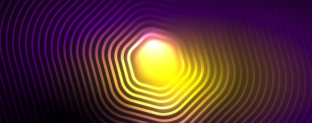 Neon shiny hexagons abstract background Royalty Free Vector