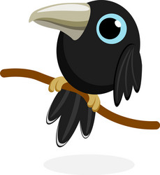 Cute baby raven flat stock Royalty Free Vector Image