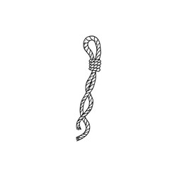 Rope with loop black white doodle sketch Vector Image