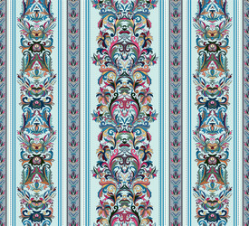 Blue damask seamless pattern element Royalty Free Vector