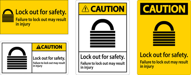 Caution lock out for safety failure to lock out Vector Image