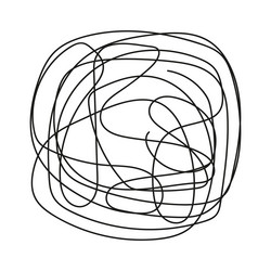 Chaotically tangled line set chaos line art Vector Image