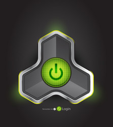 Futuristic power button Royalty Free Vector Image