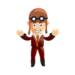 Airplane pilot hand pointing cartoon character Vector Image