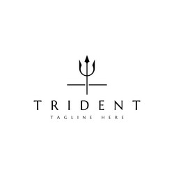 Stylized trident on circle logo design Royalty Free Vector