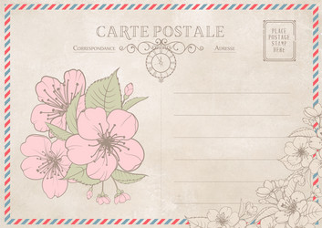 Vintage postcard template with copy space Vector Image