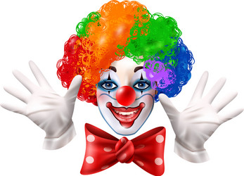 Circus clown face colorful realistic portrait Vector Image