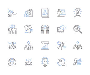 Talent management outline icons collection Vector Image