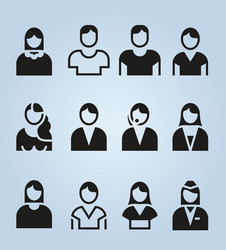 Man woman user icons set Royalty Free Vector Image