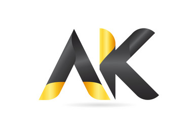 Yellow black k letter alphabet letter logo icon Vector Image