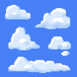 Flat design pixel art cloud Royalty Free Vector Image