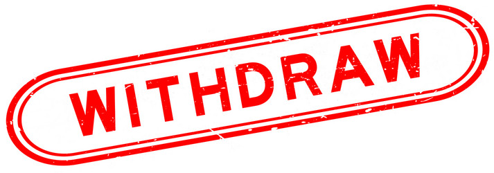 Grunge blue withdraw word rubber seal stamp Vector Image