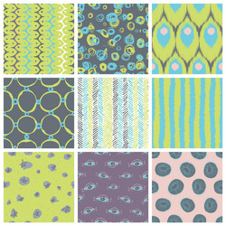 Abstract modern set seamless patterns Royalty Free Vector