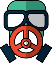 Nuclear safety mask icon Royalty Free Vector Image