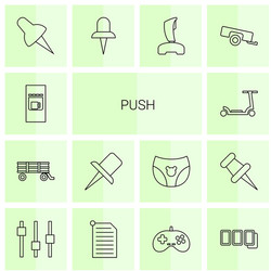 6 push icons Royalty Free Vector Image - VectorStock
