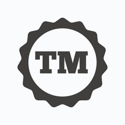 Registered tm trademark icon intellectual work Vector Image