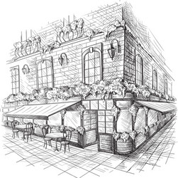 Restaurant Exterior Design Sketch