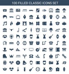 100 classic icons Royalty Free Vector Image - VectorStock