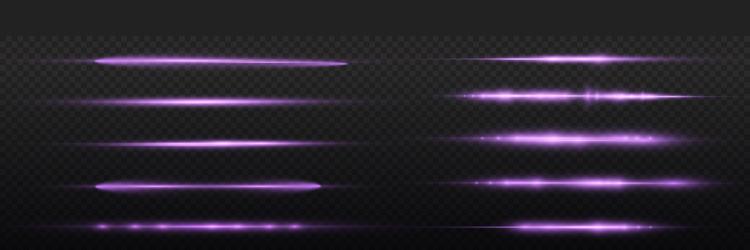 Horizontal light rays white line flash glare Vector Image