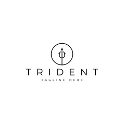 Stylized trident logo design Royalty Free Vector Image