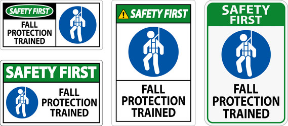 Hard hat decals caution fall protection rescue Vector Image