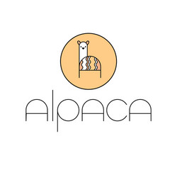 Alpaca design template Royalty Free Vector Image