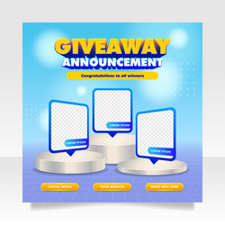 Giveaway contest social media post banner template