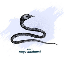 Beautiful hand drawn sapera nag panchami card Vector Image