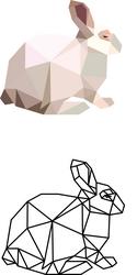 Hare made of geometric shapes Royalty Free Vector Image