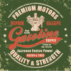Vintage gasoline retro label Royalty Free Vector Image