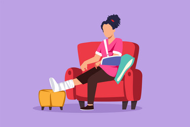 Cartoon flat style drawing of sad injured kids Vector Image