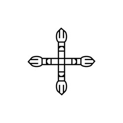Christian cross line icon simple style Royalty Free Vector