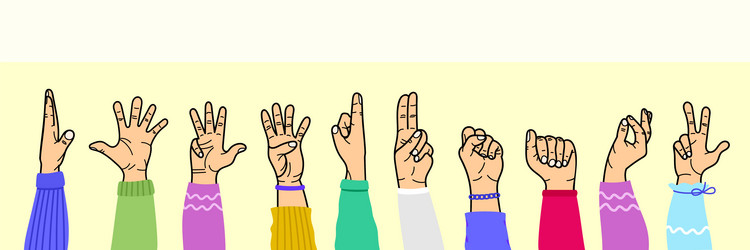 Counting hand countdown gestures language number Vector Image